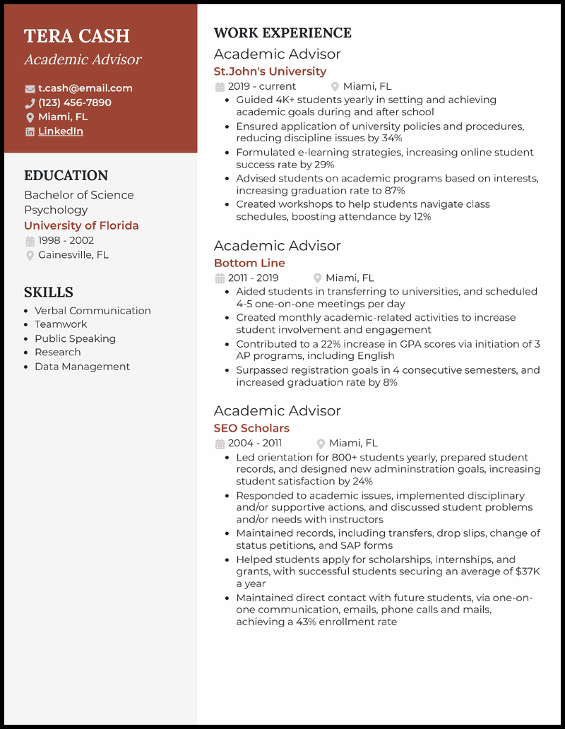 13 Academic Advisor Resume Examples That Worked in 2026