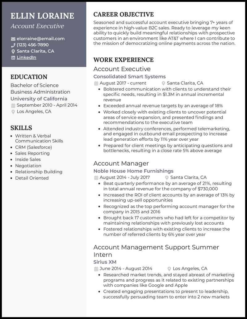 14 Account Executive Resume Examples for 2024