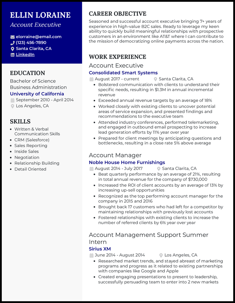 14 Account Executive Resume Examples for 2024