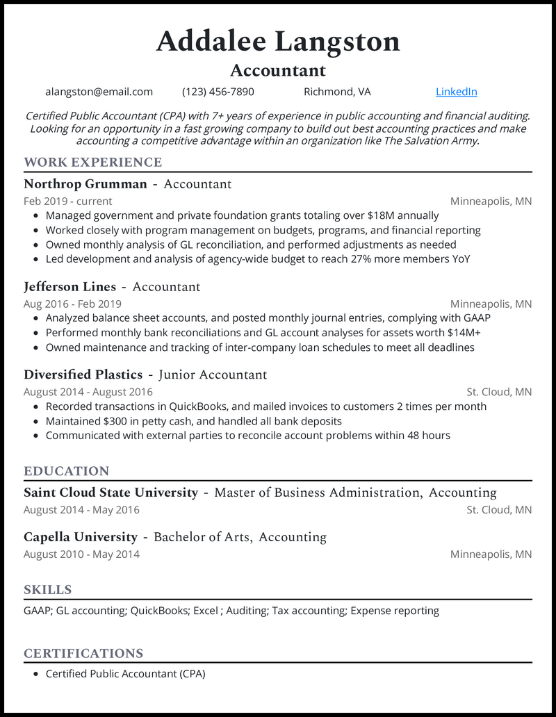 24 Accountant Resume Examples That Worked in 2024