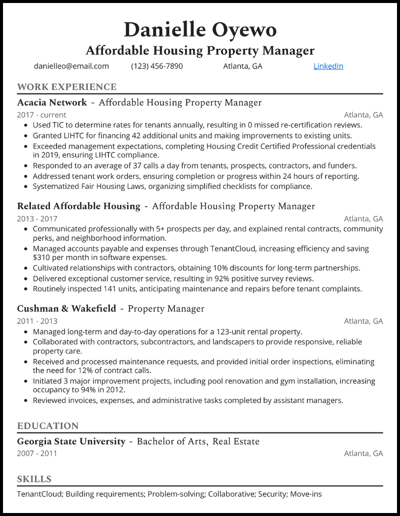 11 Property Manager Resume Templates & Examples for 2025