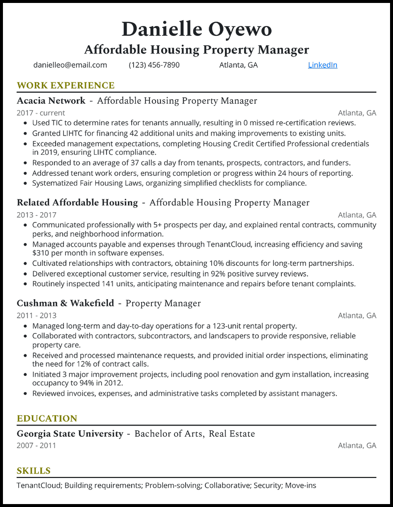 11 Property Manager Resume Templates & Examples for 2025