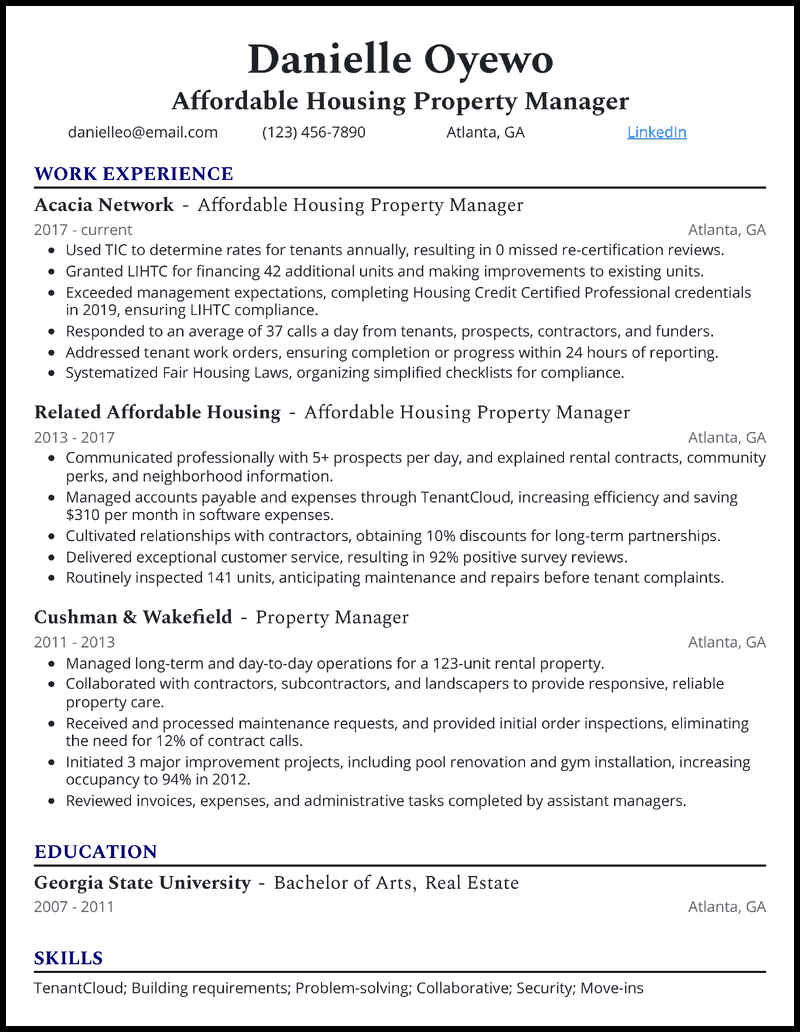 11 Property Manager Resume Templates & Examples for 2025