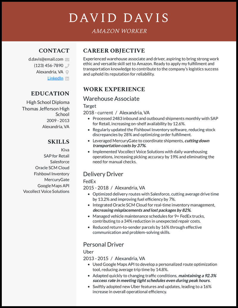 6 Amazon Resume Examples Landing Interviews in 2025