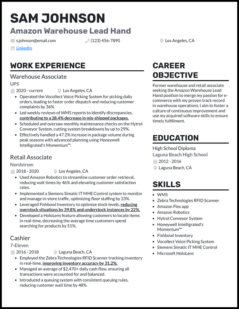 6 Amazon Resume Examples Landing Interviews in 2025