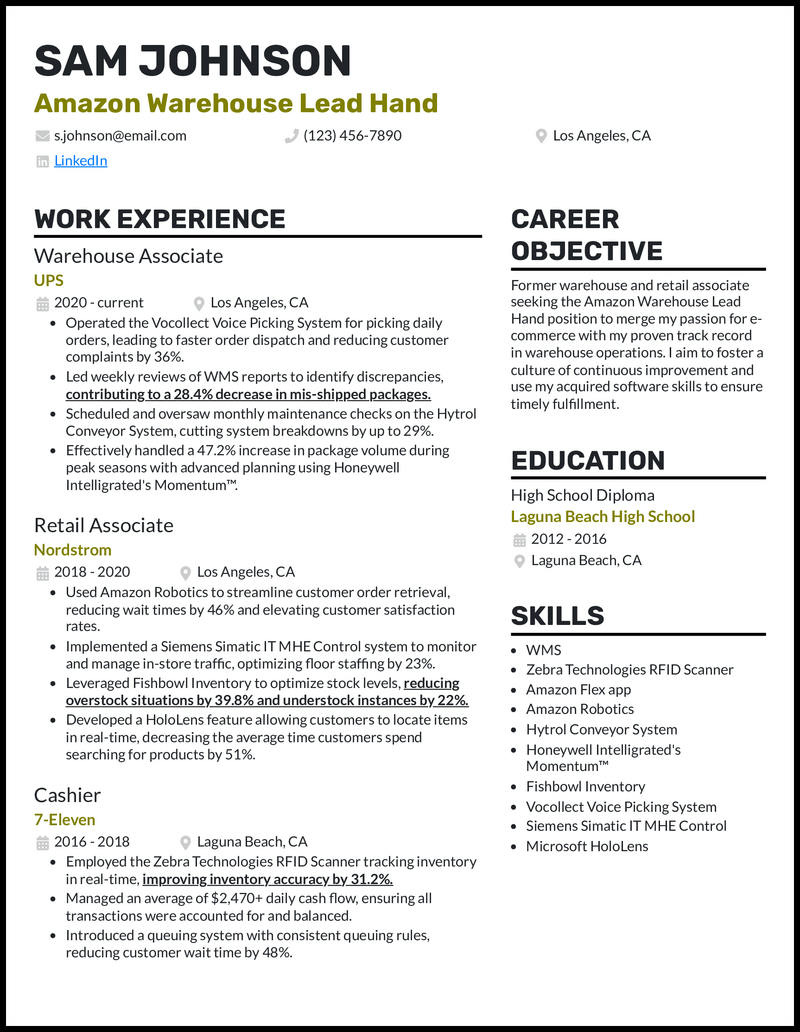 6 Amazon Resume Examples Landing Interviews in 2025