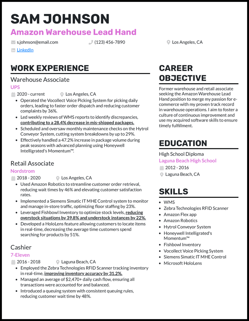 6 Amazon Resume Examples Landing Interviews in 2025