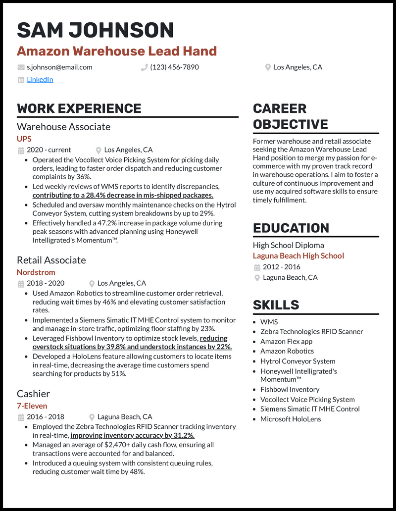 6 Amazon Resume Examples Landing Interviews in 2025