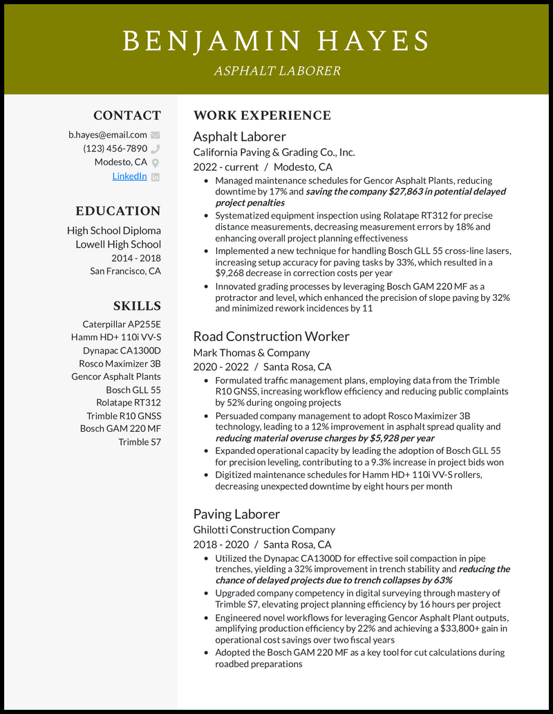 7 General Laborer Resume Examples Built To Work In 2026