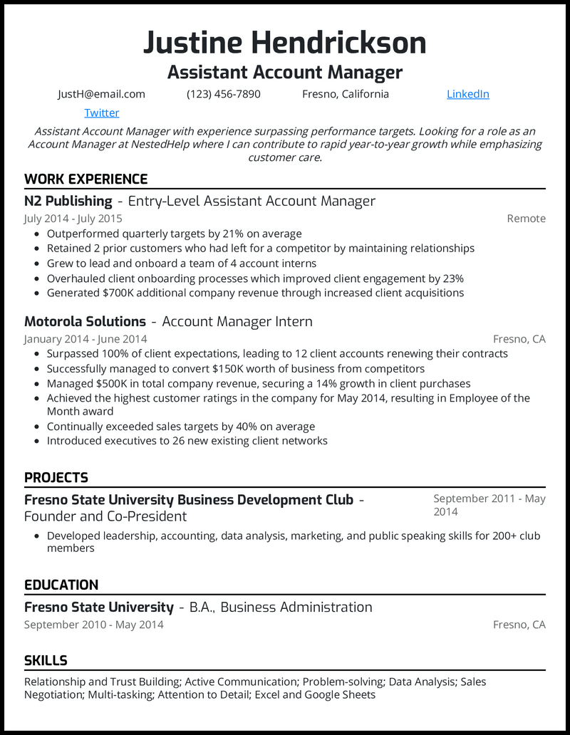 21 Account Manager Resume Examples That Work in 2024
