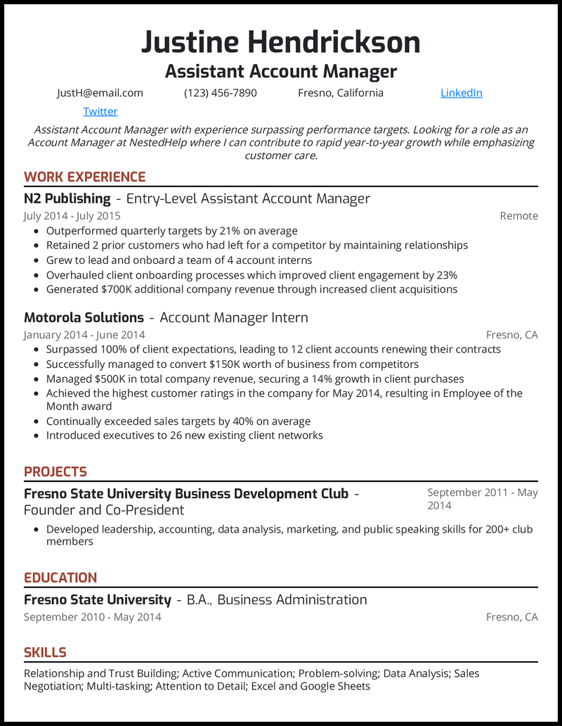 21 Account Manager Resume Examples That Work in 2024