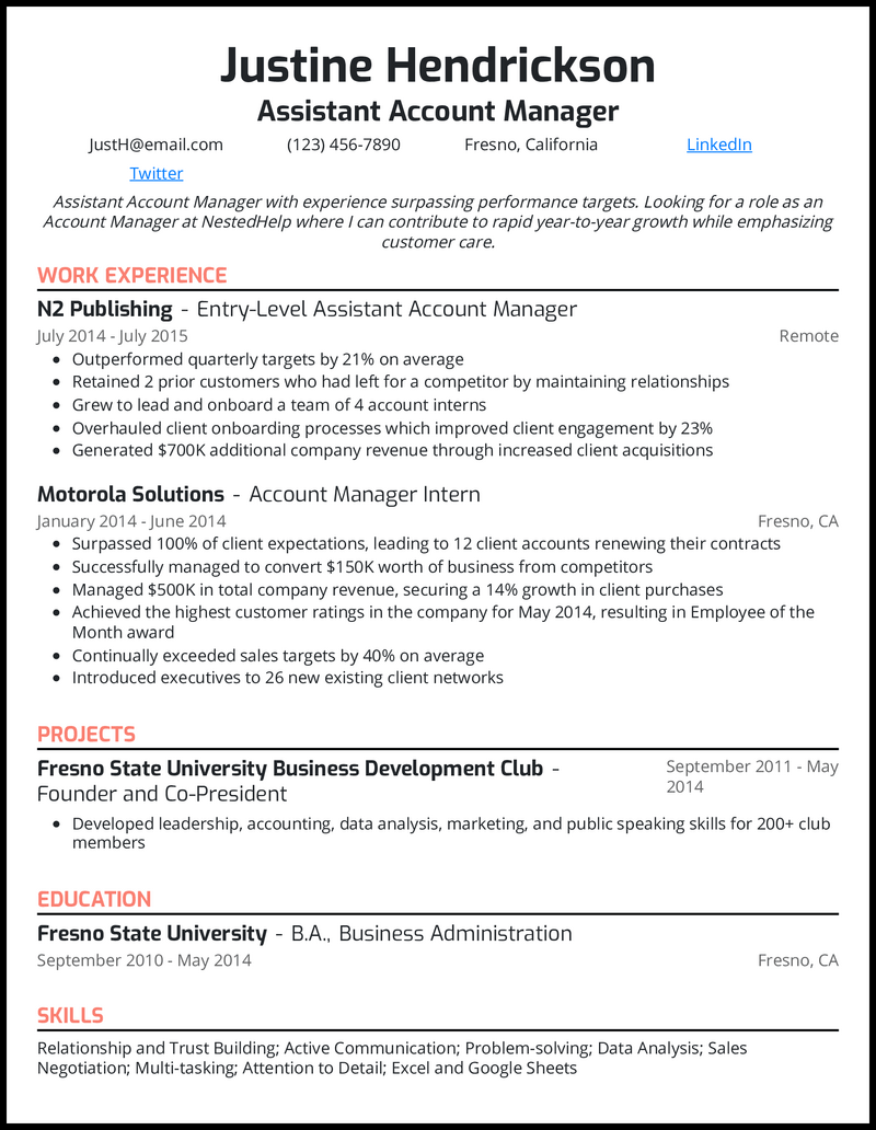 21 Account Manager Resume Examples That Work in 2024