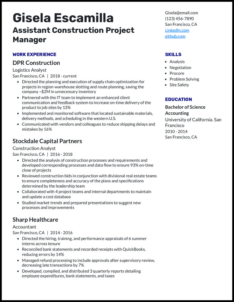 15 Construction Project Manager Resume Samples