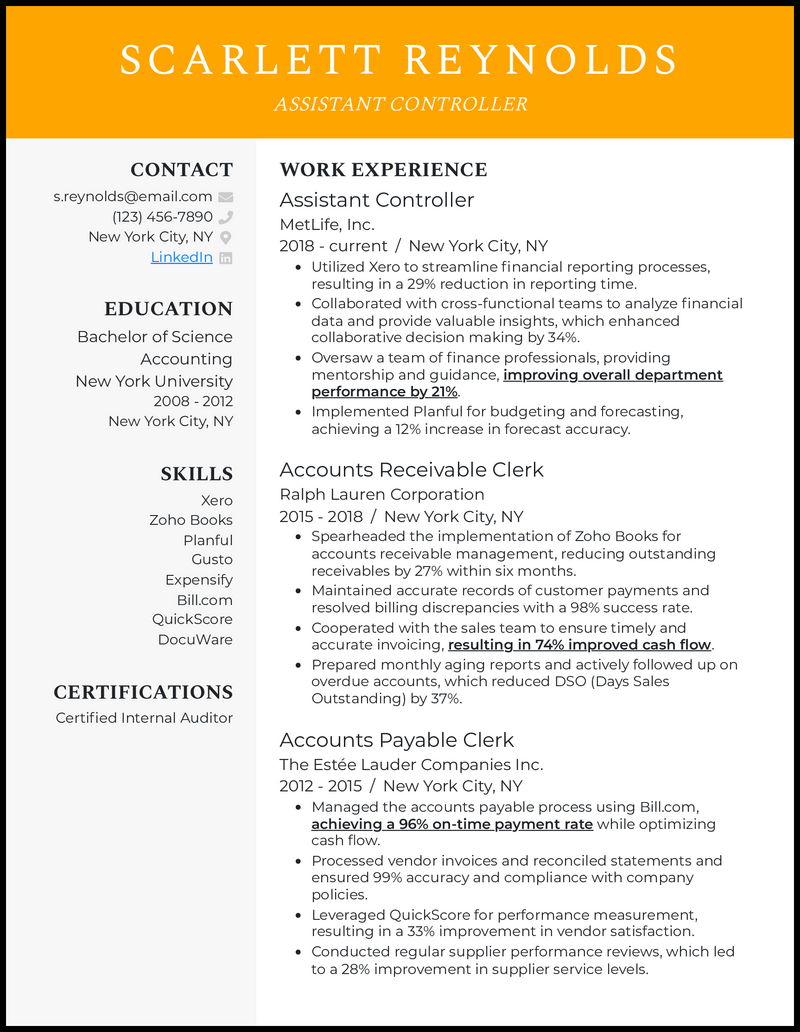 5 Controller Resume Examples [& Templates]