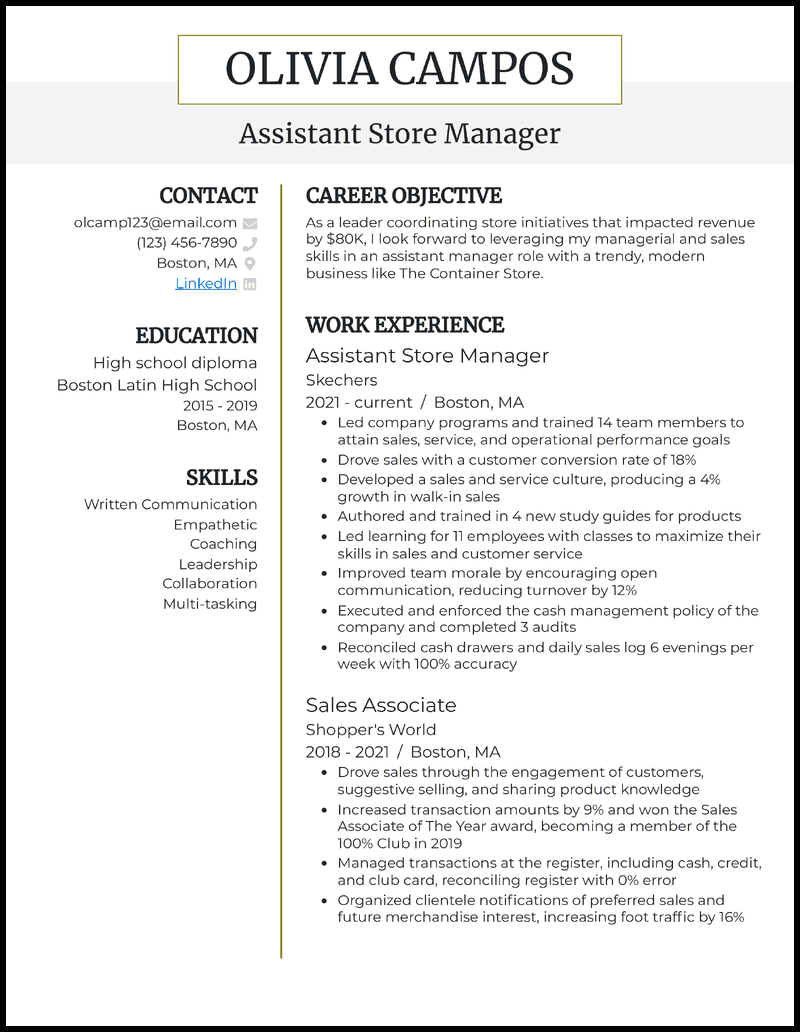 11 Assistant Manager Resume Examples for 2025