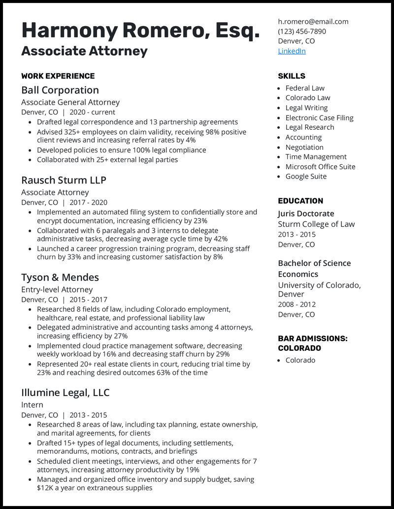 11 Attorney Resume Examples That Got the Job in 2024
