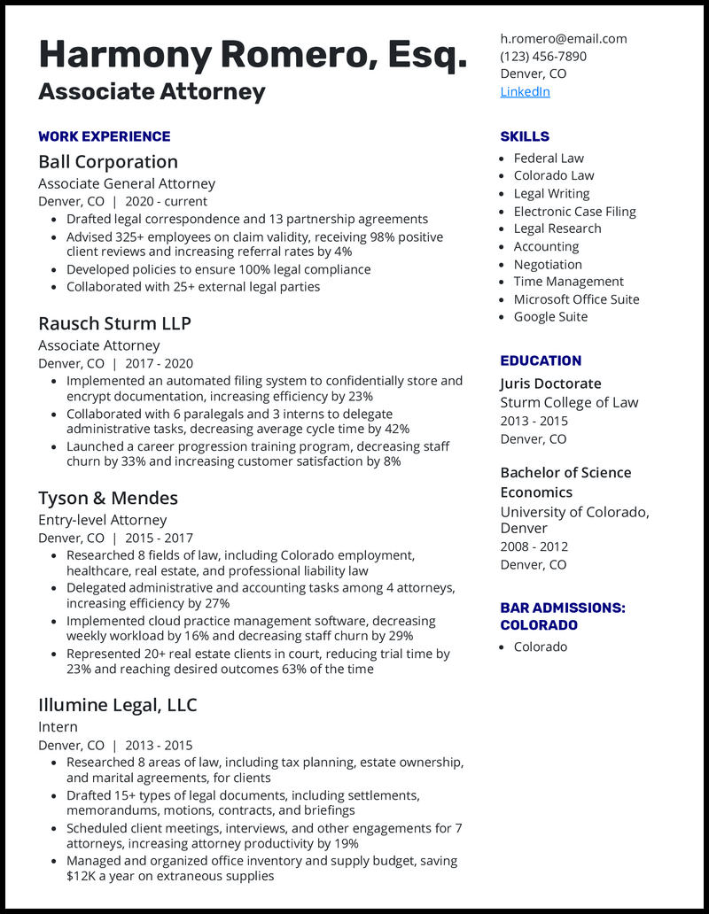 11 Attorney Resume Examples That Got the Job in 2024