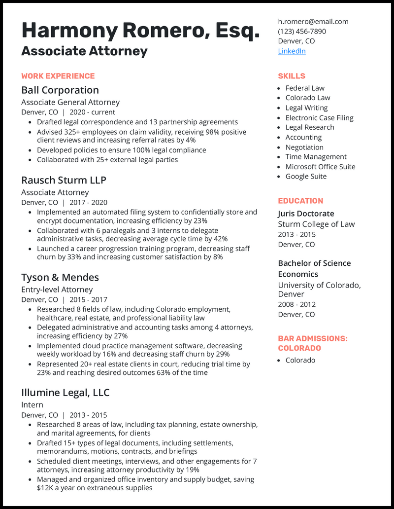 11 Attorney Resume Examples That Got the Job in 2024