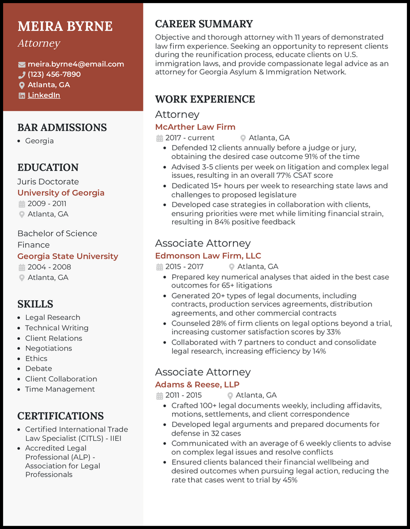 11 Attorney Resume Examples That Got the Job in 2024