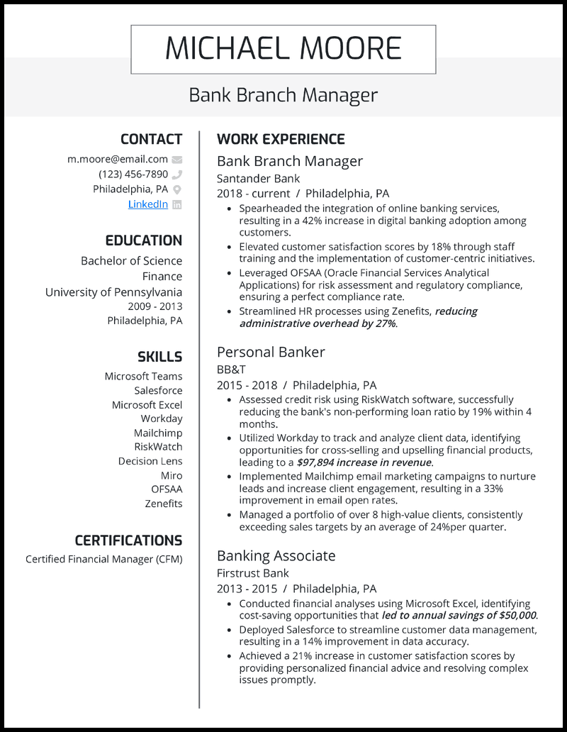 15 Banking Resume Examples That Made the Cut in 2025
