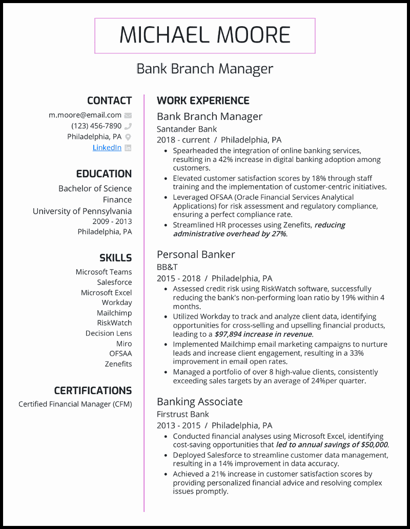 15 Banking Resume Examples That Made the Cut in 2025