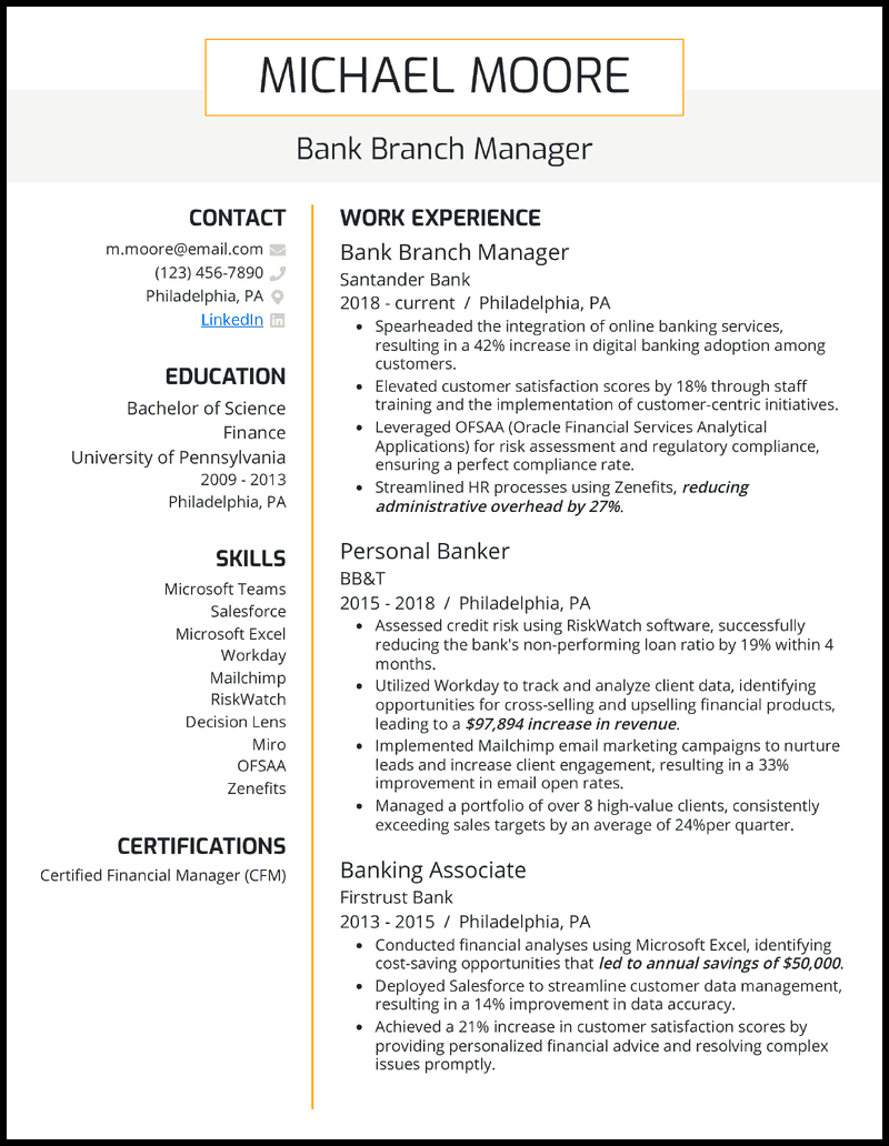 15 Banking Resume Examples That Made the Cut in 2026
