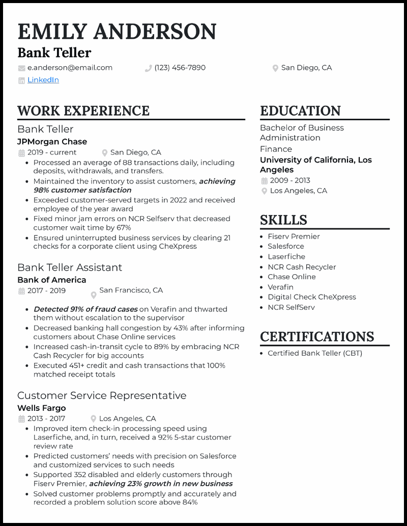 15 Banking Resume Examples That Made the Cut in 2025