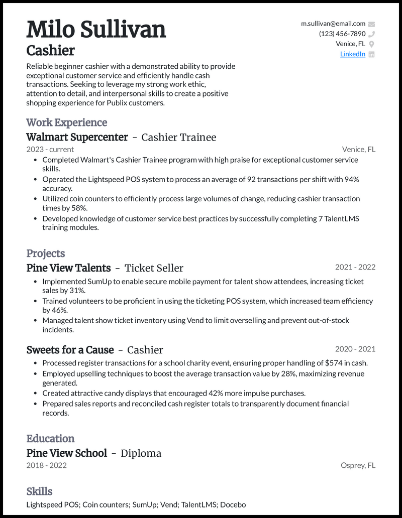 13 Cashier Resume Examples That Work in 2024