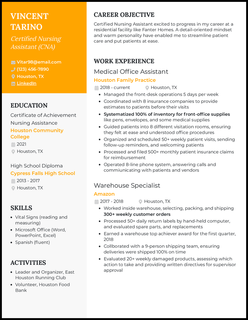 3 Beginner CNA Resume Examples, Templates, & Tips