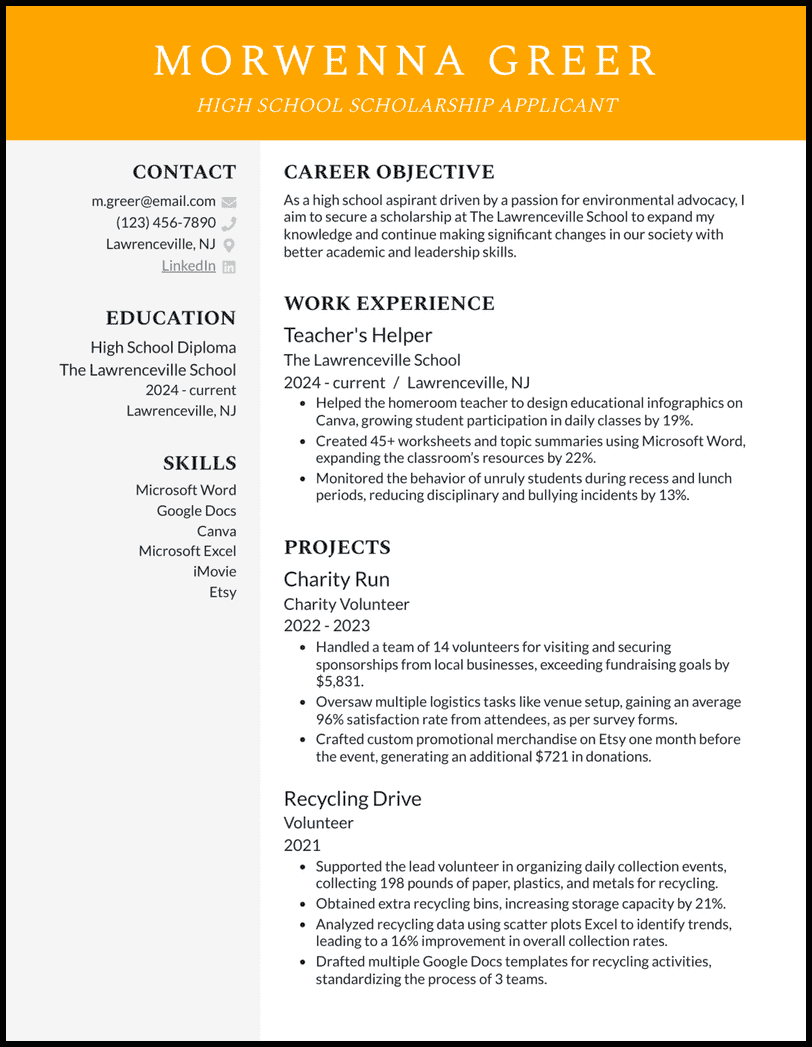 22 High School Resume Examples & Templates to Stand Out