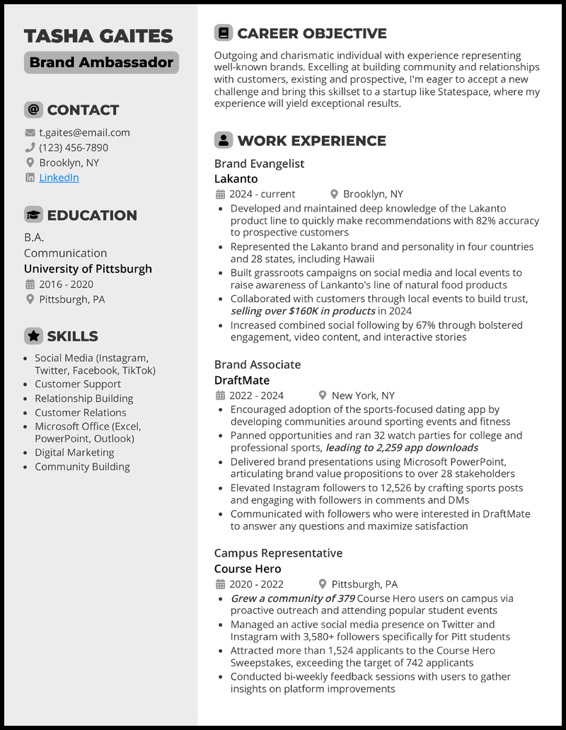 9 Brand Ambassador Resume Samples for 2025