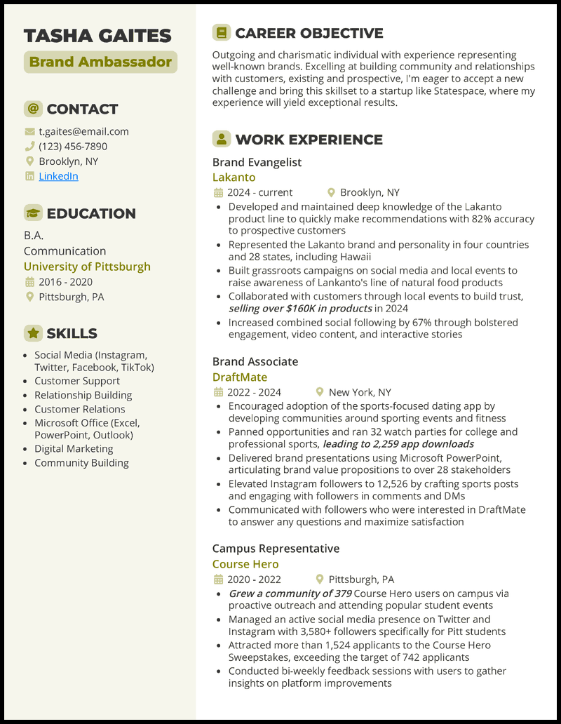 9 Brand Ambassador Resume Samples for 2025