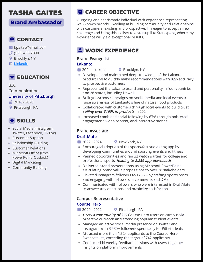 9 Brand Ambassador Resume Samples for 2025