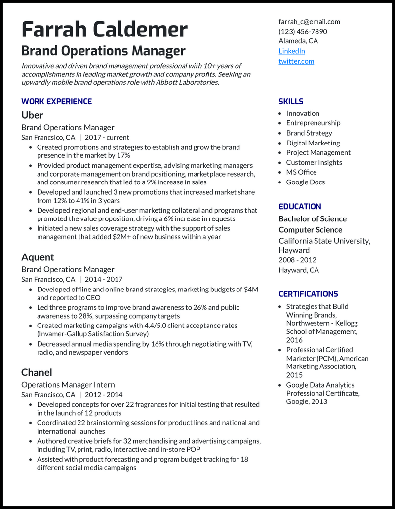 23 Operations Manager Resume Examples That Work in 2024