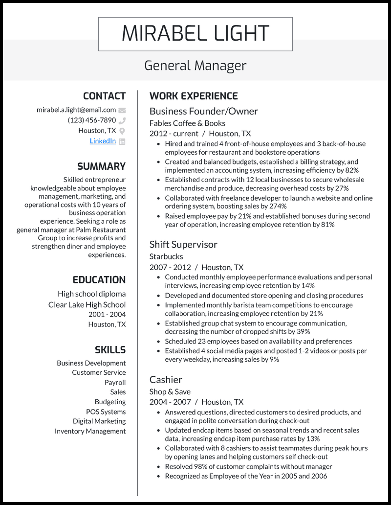 9 Business Owner Resume Examples [& Templates]