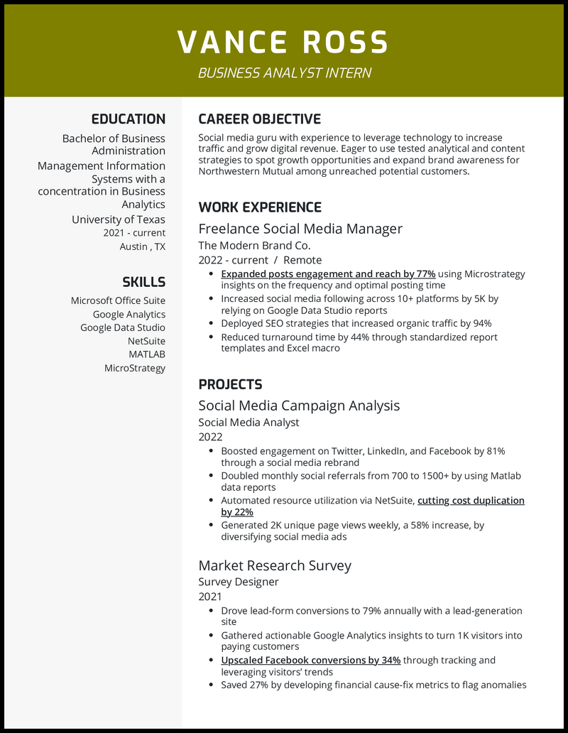 12 Business Resume Examples [& Templates]