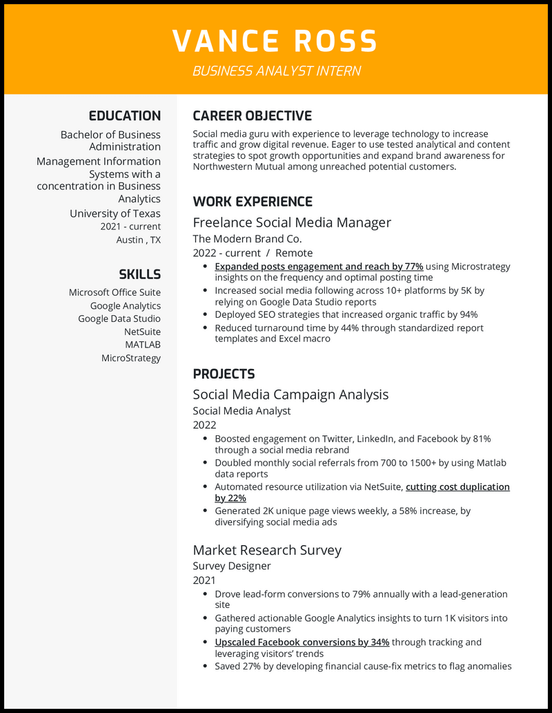 12 Business Resume Examples [& Templates]