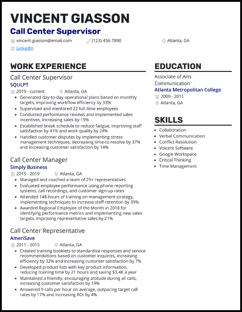 11 Supervisor Resume Examples That Worked in 2025