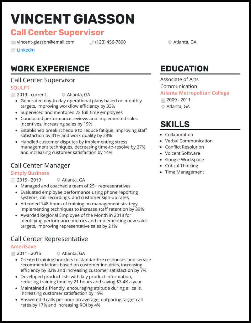 11 Supervisor Resume Examples That Worked in 2025