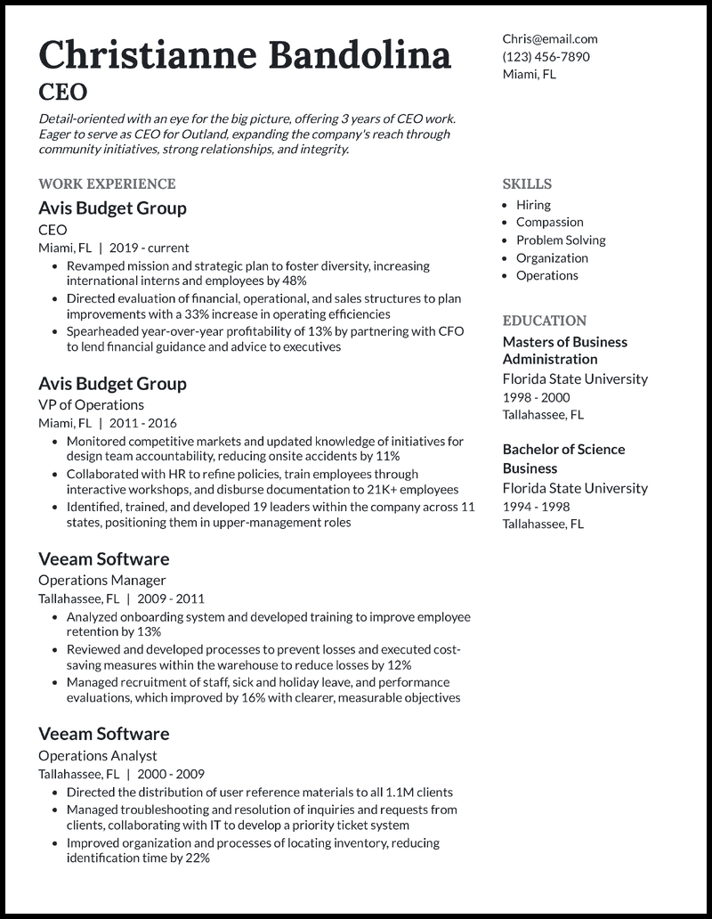 9 CEO Resume Examples [& Templates]