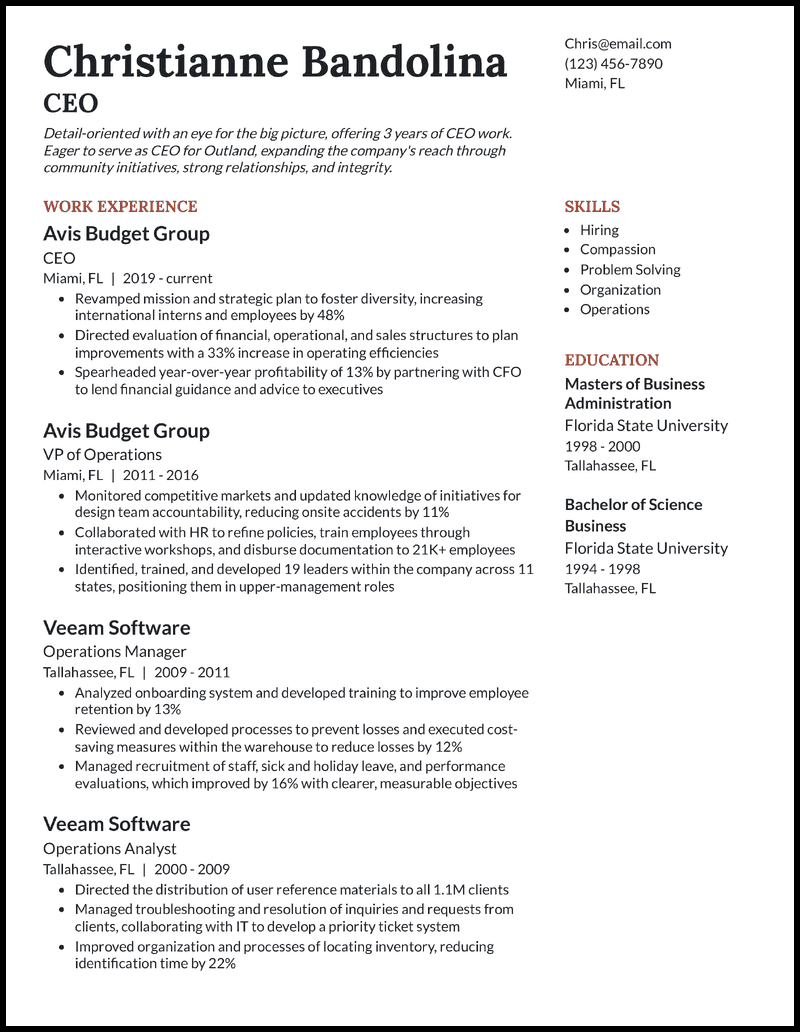 5 CEO Resume Examples [& Templates]