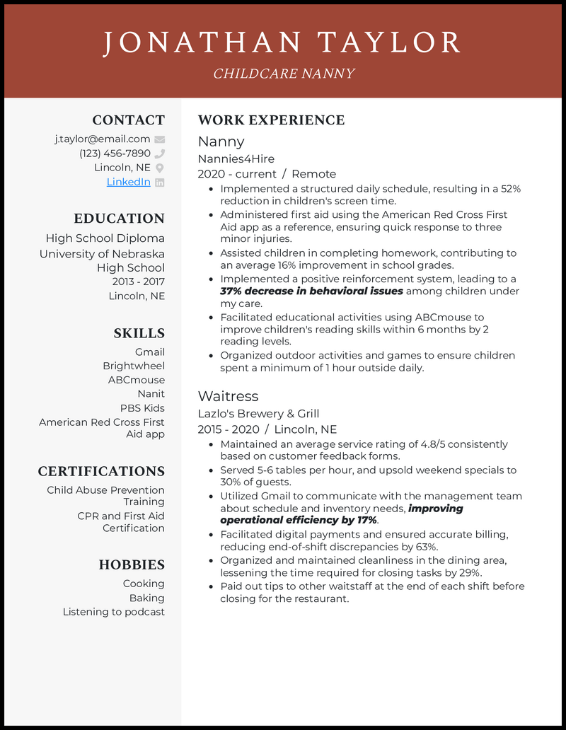15 Nanny Resume Examples That Work in 2024