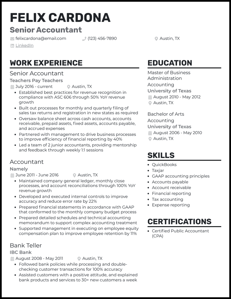 3 Real Senior Accountant Resume Examples That Worked in 2024