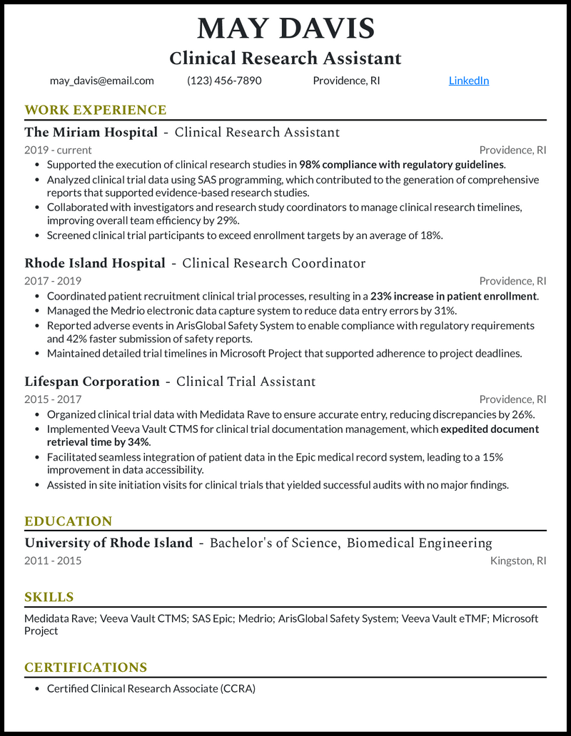13 Real Research Assistant Resume Examples That Worked in 2025