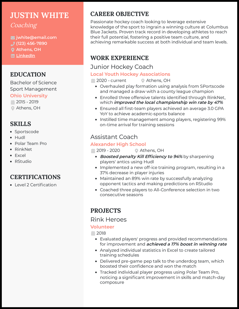 7 Coaching Resume Examples to Win the Job in 2025