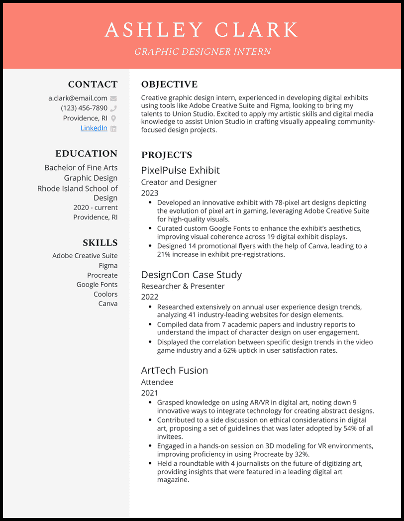10 College Student Internship Resume Examples for 2025