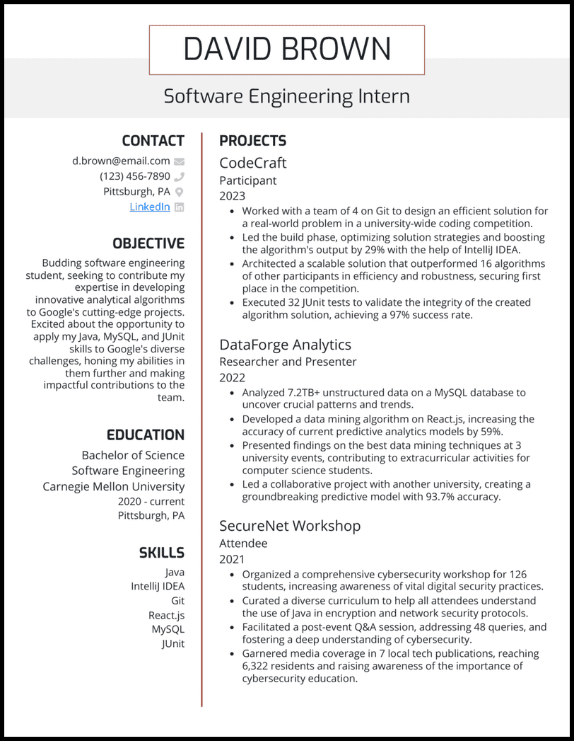 5 College Student No Experience Resume Examples & Templates [Edit Free]