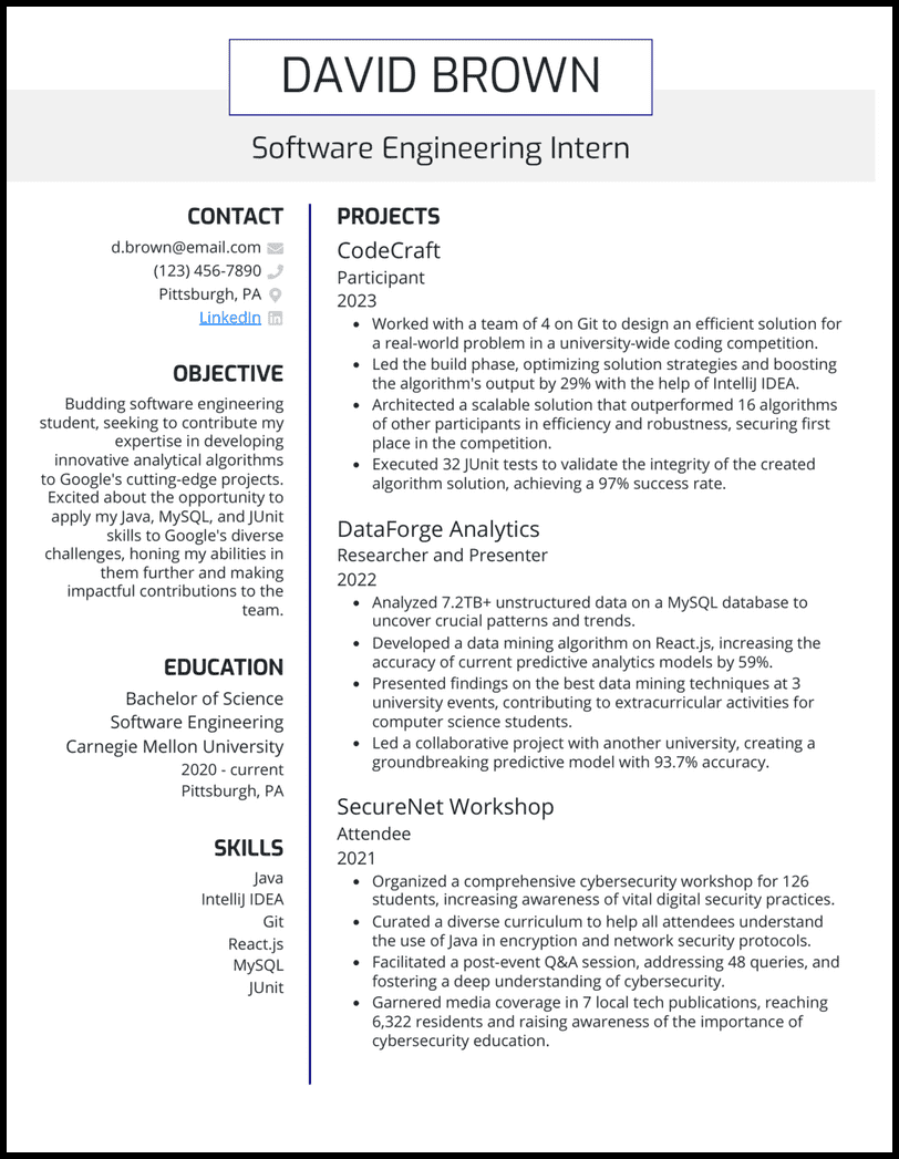 5 College Student No Experience Resume Examples & Templates [Edit Free]