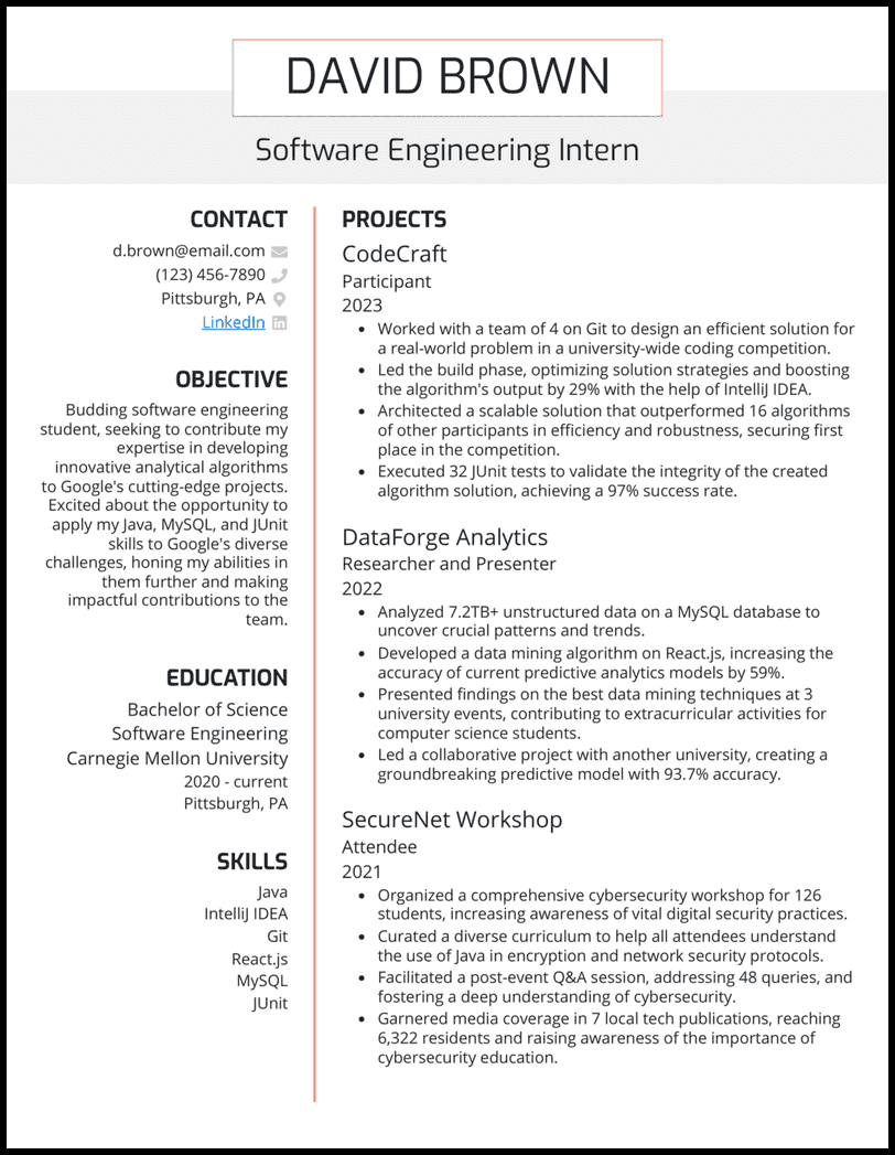 5 College Student No Experience Resume Examples & Templates [Edit Free]