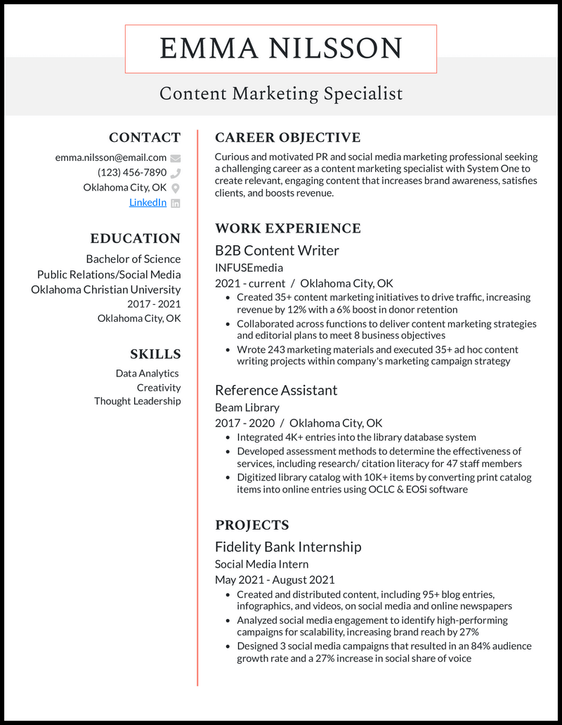 24 Best Marketing Resume Examples for 2025